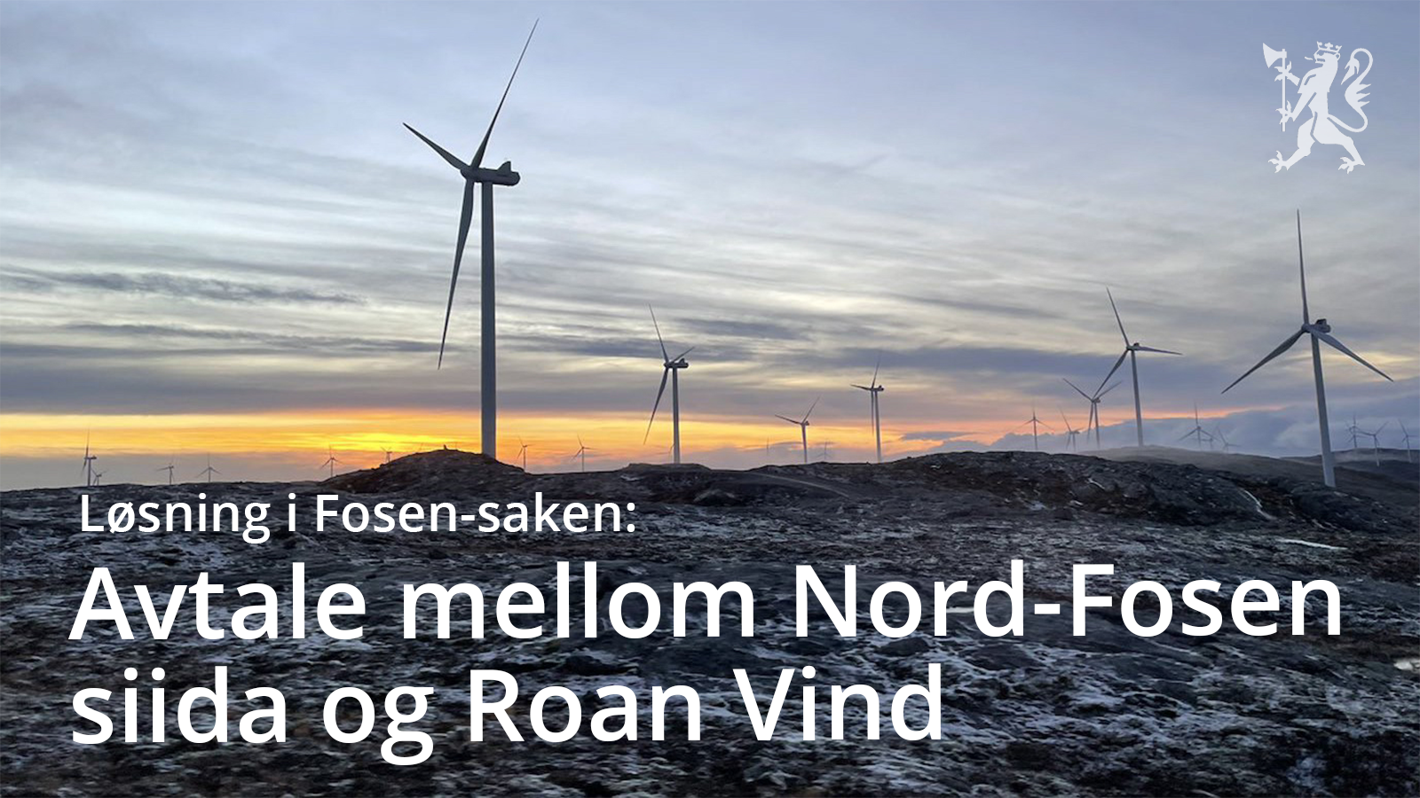 Avtale mellom Nord-Fosen siida og Roan Vind - regjeringen.no